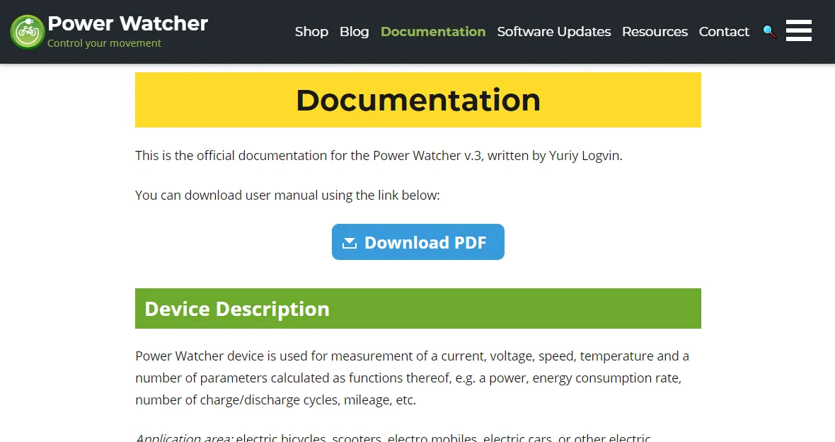 Official Documentation For PW | Power Watcher